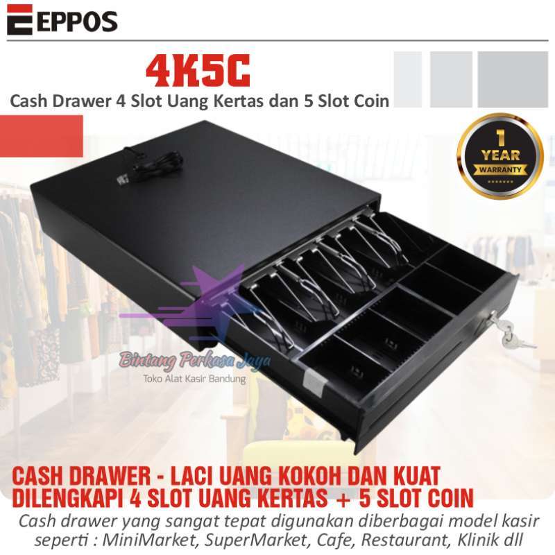 Jual Eppos Cash Drawer 37 X 33cm 4k5c 4 Kertas 5 Coin Rj11 / Laci Uang Kasir Toko Di Seller ...
