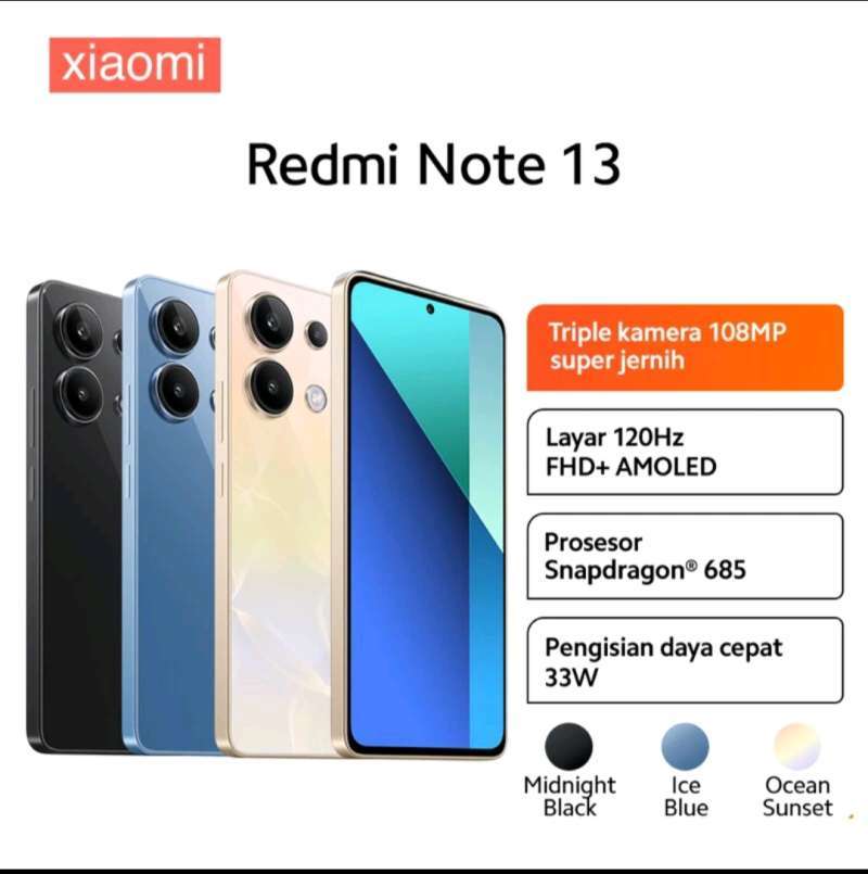 Promo Xiaomi Redmi Note 13 [8gb/128gb 8gb/256gb] Garansi Resmi 15 Bulan ...