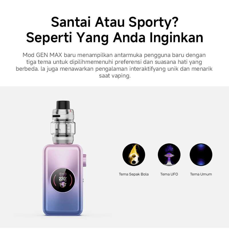 Jual Vaporesso Gen Max Mod Kit With 6ml Itank T Atomizer Mod Vape 100% ...