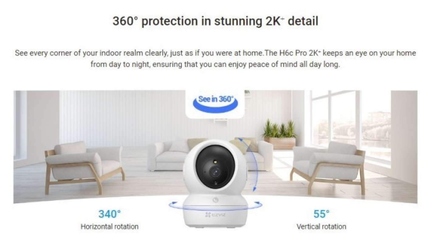 Jual Ezviz H6c Pro 4mp 2k+ Isi 2 Pcs Smart Wifi Pan Tilt Ip Camera Cctv ...