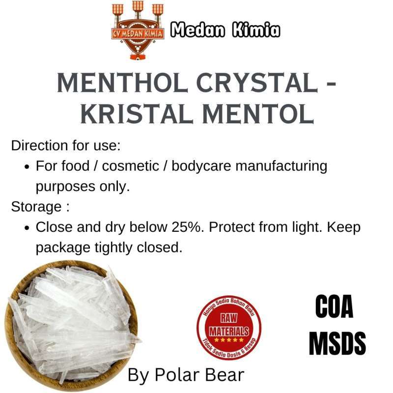 Jual Menthol Crystal Menthol 50gram Food Grade Mentol Kristal Polar ...