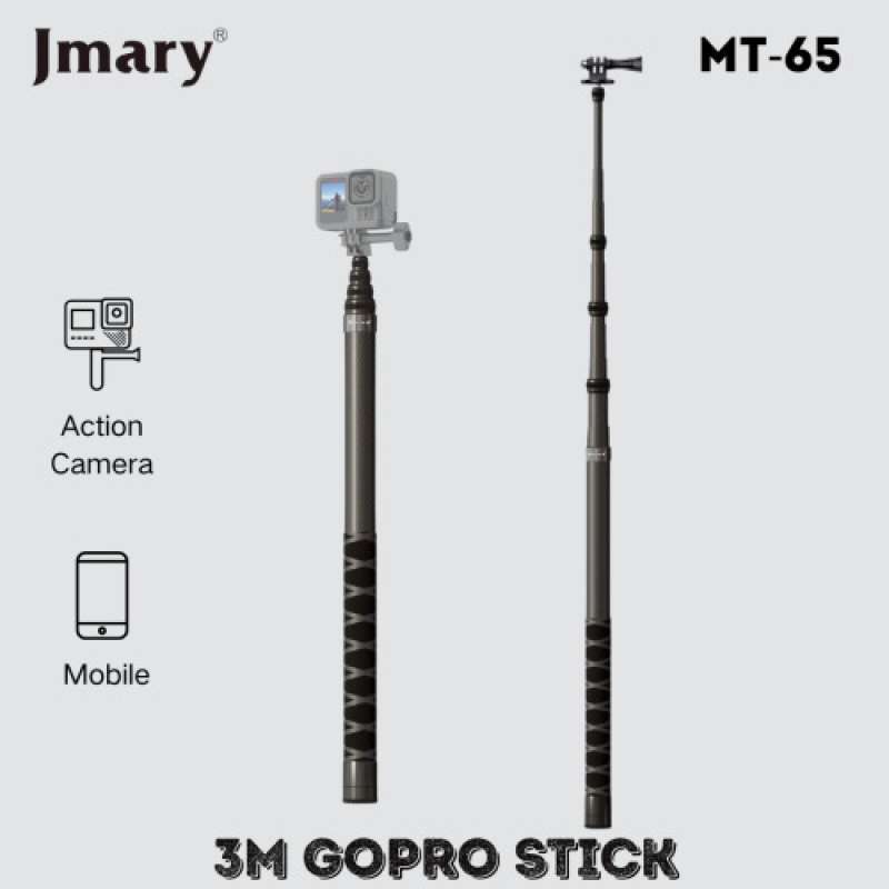 Promo Jmary Mt-65 3 Meter Carbon Fiber Stick For Action Camera 3m Diskon 10% Di Seller Jmary ...