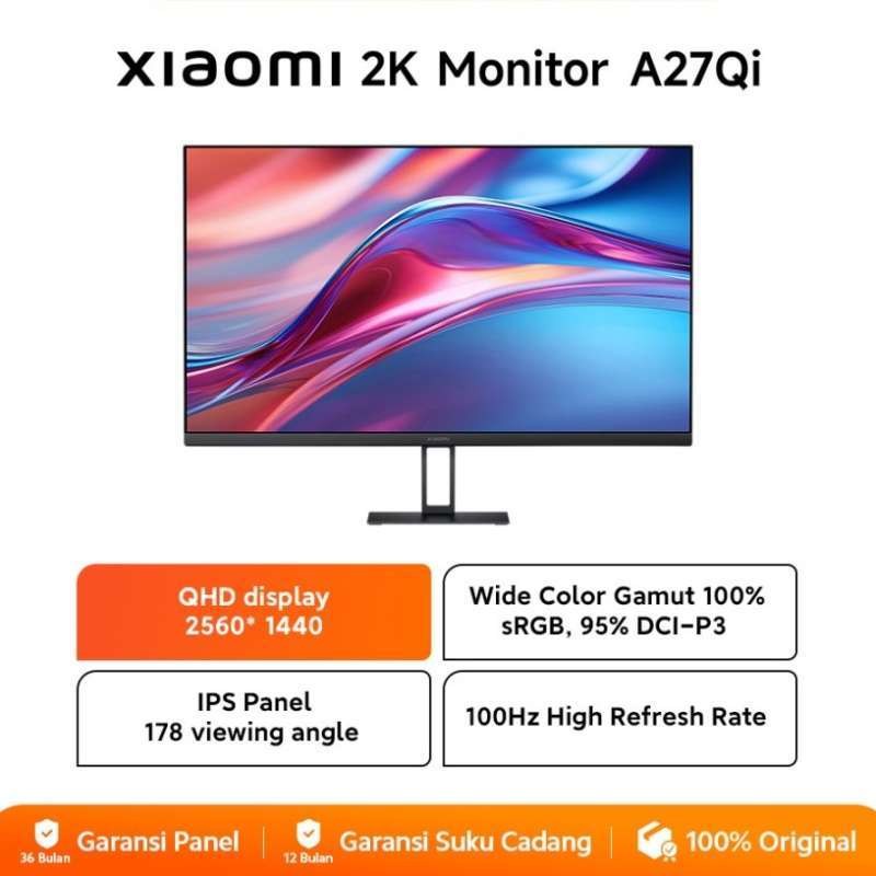Promo Xiaomi Monitor A27qi 2k | 2k Qhd Display | 100 Hz Refresh Rate | 95% Dci-p3 | 100% Srgb ...