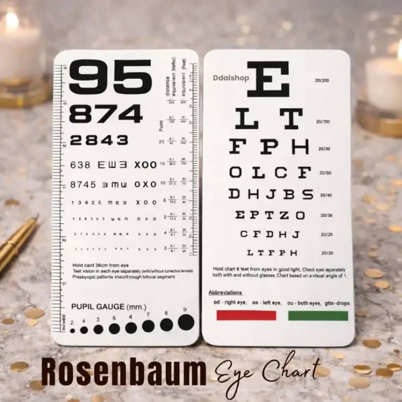 Promo Rosenbaum Eye Chart & Snellen Mini Portable Optometry Eye Test ...