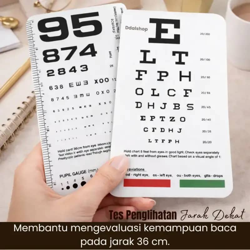 Promo Rosenbaum Eye Chart & Snellen Mini Portable Optometry Eye Test ...