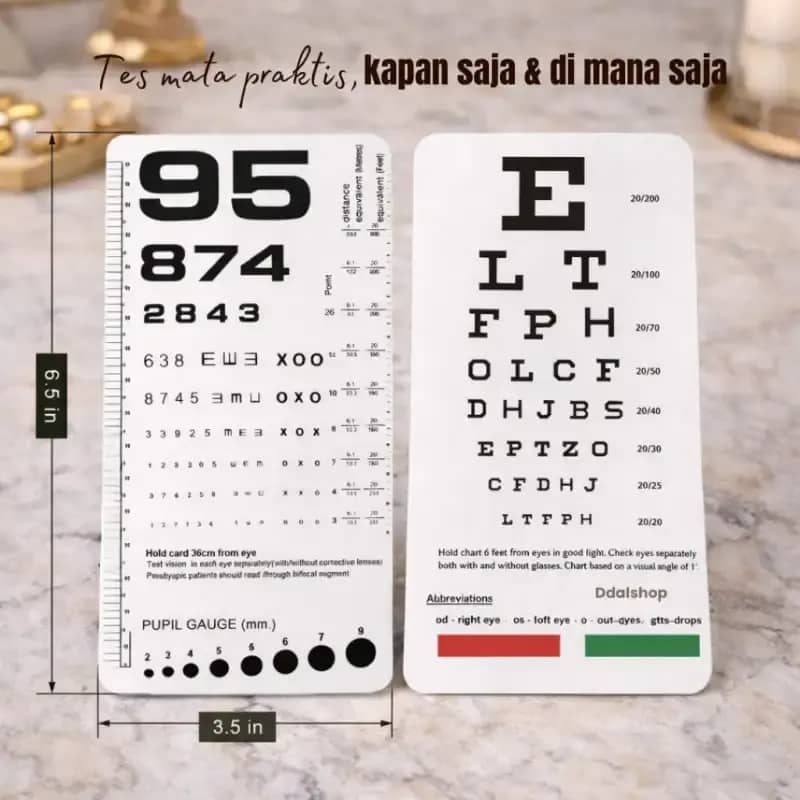 Promo Rosenbaum Eye Chart & Snellen Mini Portable Optometry Eye Test ...