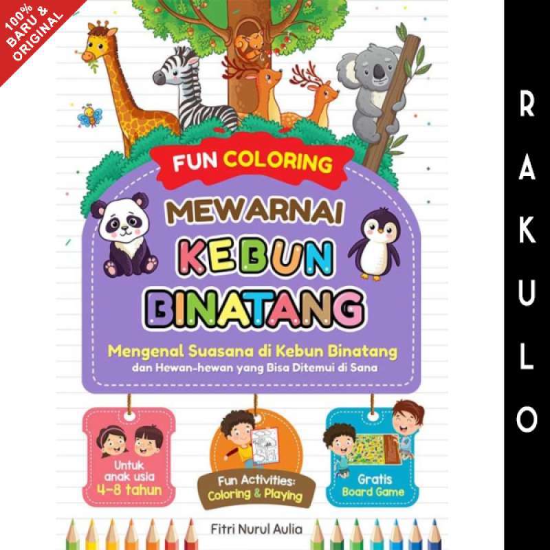Jual Buku Anak Fun Coloring Mewarnai Aktivitas Paud - Kebun Binatang Di ...
