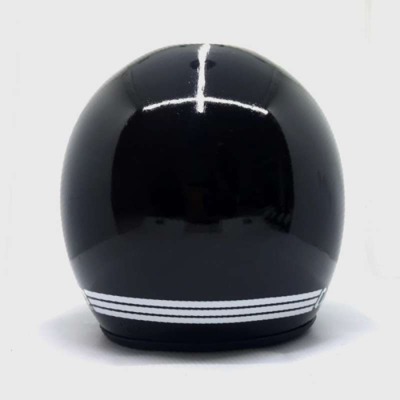 Jual Helm Bogo Retro Classic Garis Polos Sni Wanita Pria Hitam Gloss Di ...