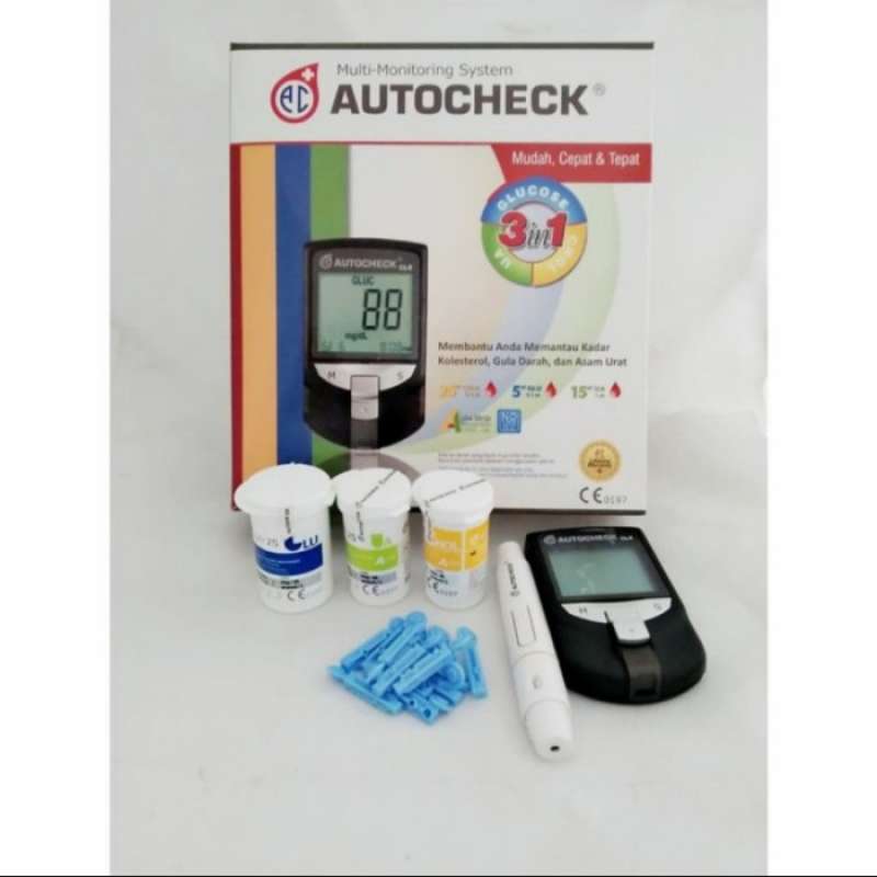 Promo alat autocheck 3 in 1 glucosa cholesterol asam urat Diskon 23% di ...