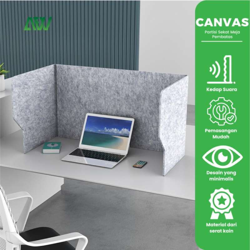 Jual Canvas Partisi Sekat Meja Pembatas Meja Office Table Divider Di ...