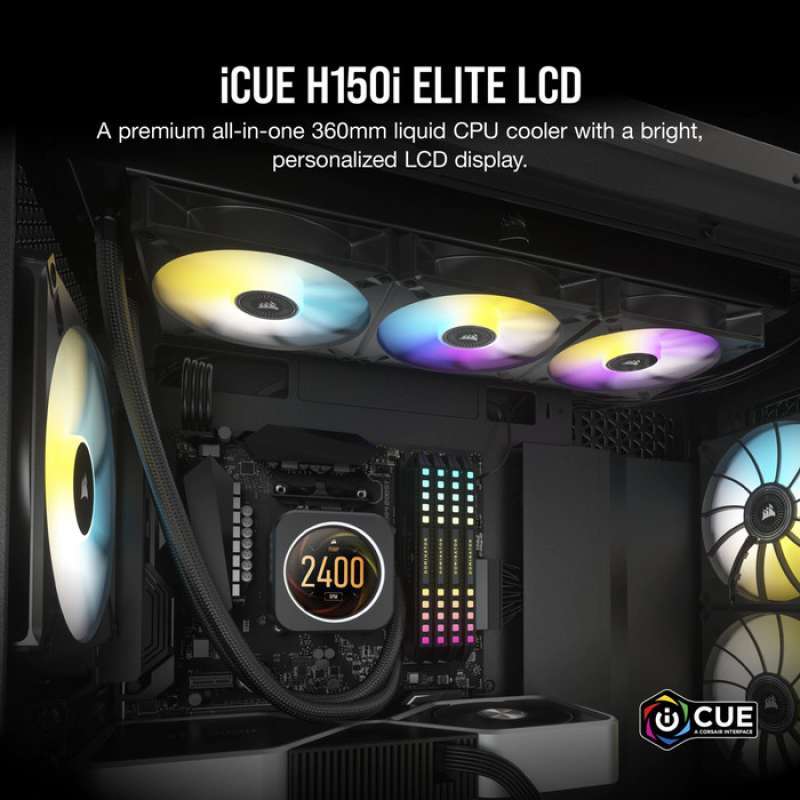Promo Icue H150i Elite Lcd Display Liquid Cpu Cooler Diskon 23% Di ...