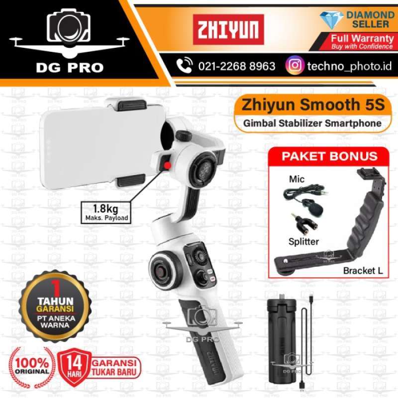 Promo Zhiyun Smooth 5S Gimbal Stabilizer Smartphone Hp Basic Zhiyuntech ...