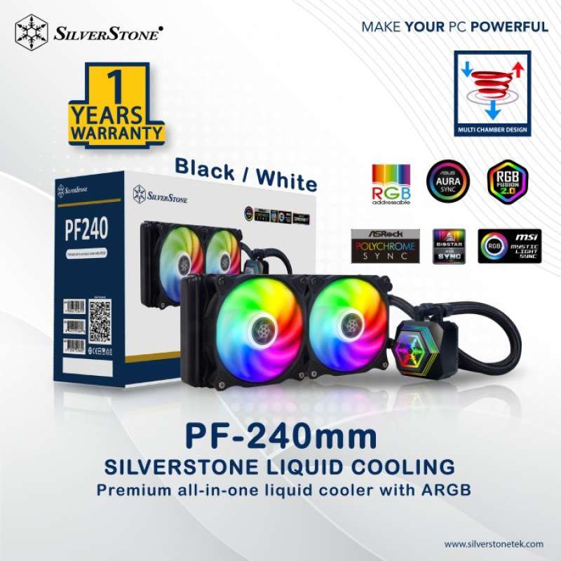 Promo Silverstone Cooler Pf 240 - Argb Watercooling Aio Watercooler ...