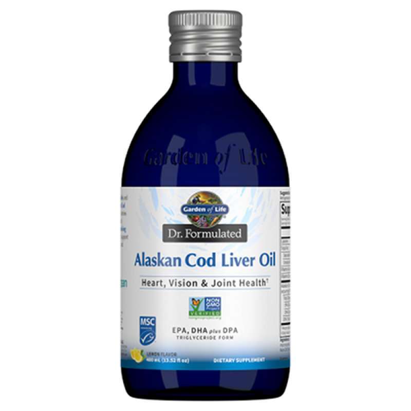 Promo Garden of Life Dr. Formulated Alaskan Cod Liver Oil, Lemon, 400 ...