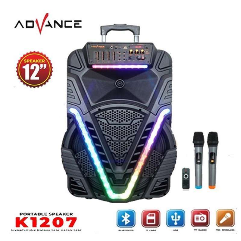 Jual Speaker Meeting Portable Advance K-1207 Ampli Bluetooth 12 Inch 2 Mic Di Seller ...