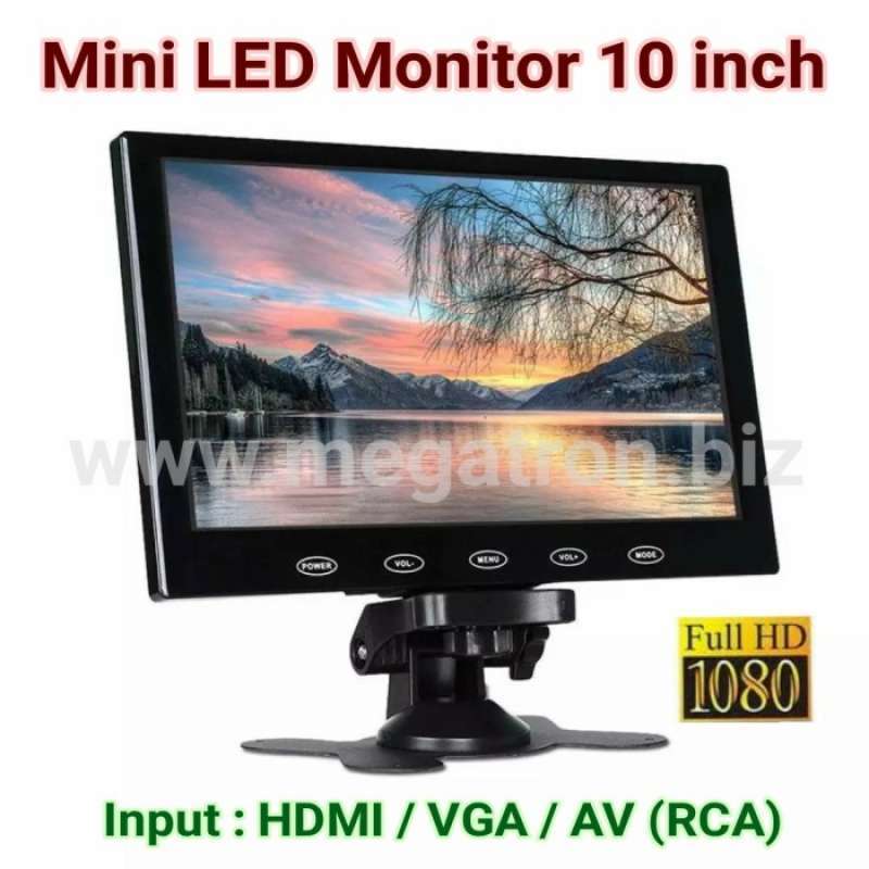 Promo Mini LED Monitor 10 Inch (input: HDMI / VGA / RCA) - built-in ...