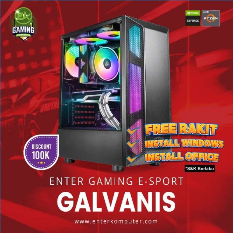 Promo PC Rakitan EnterKomputer Gaming E-Sports Galvanis Diskon 23% di ...