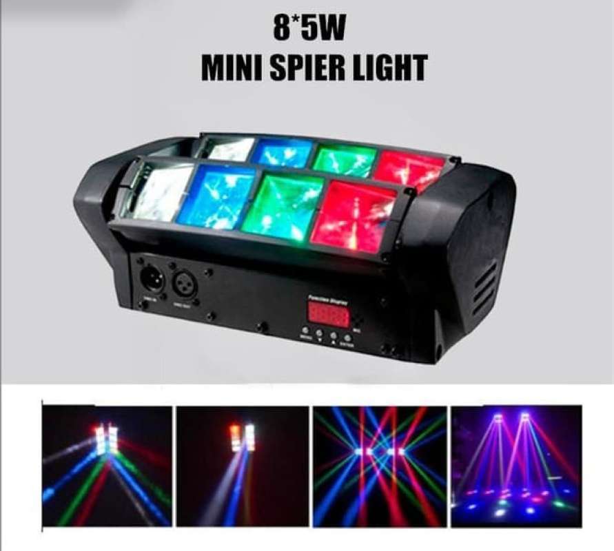 Promo LAMPU PANGGUNG MINI SPIDER MOVING HEAD LIGHT FULLCOLOR 8 x 5W ...