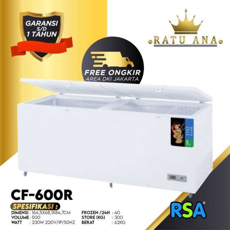 Promo Rsa Chest Freezer Cf-600 / Kulkas Pembeku Diskon 1% di Seller Tumenggung Store - Kapuk ...