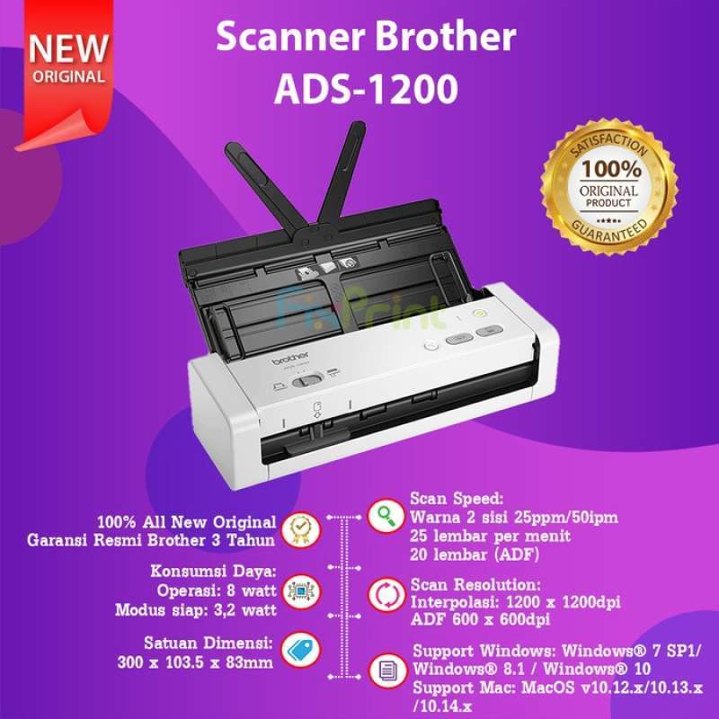 Promo Scanner Brother Ads-1200 Compact Document Scan Ads1200 Garansi ...