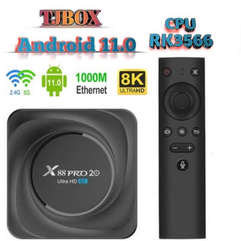 Jual Android Tv Box X88 Pro 20 Ram 8gb Rom 128gb New Rk3566 Android 11. ...