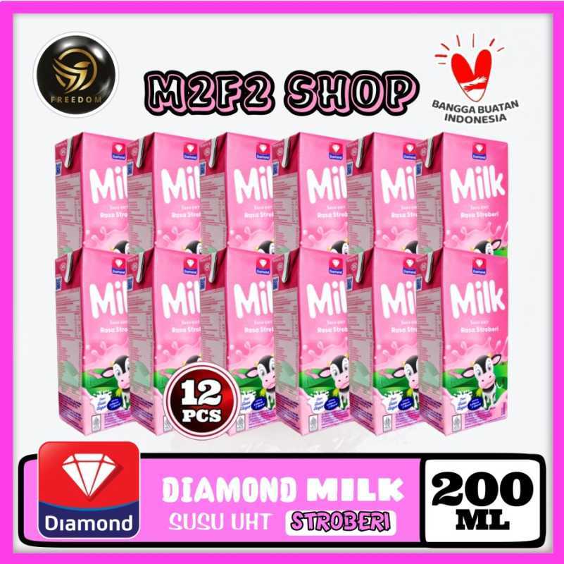 Promo DIAMOND Susu Kotak UHT Strawberry | Rasa Stroberi - 200 ml ...