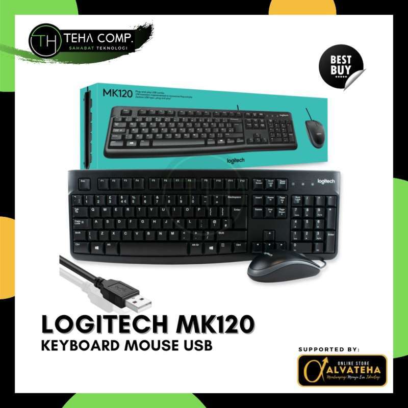 Jual Keyboard Plus Mouse USB Logitech MK120 Key Board Komputer Laptop ...