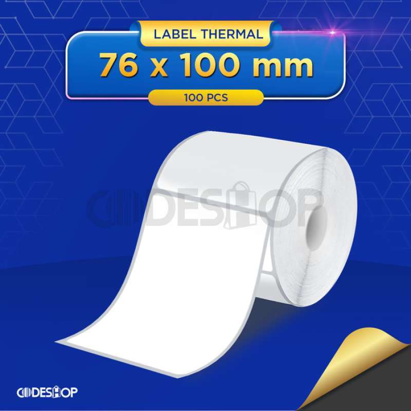 Jual Codeshop Stiker Label Barcode 76x100 mm Thermal 1 Line isi 100 Pcs ...
