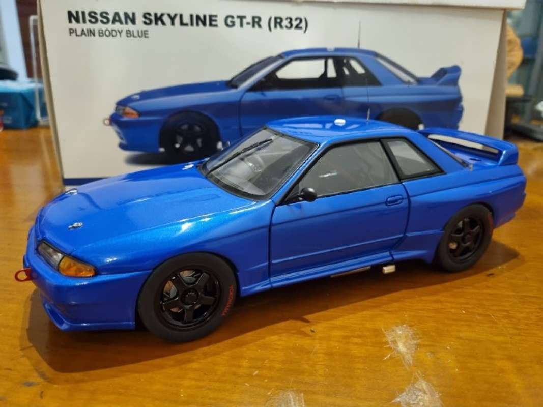 Promo 1/18 AUTOART NISSAN SKYLINE GTR R32 BLUE DIECAST NOT R32 R35 ...