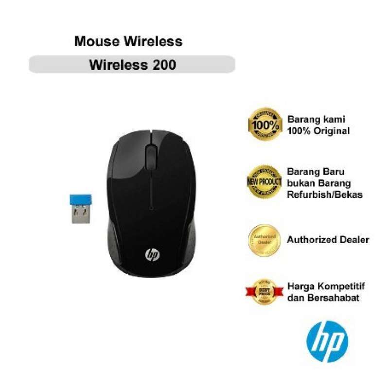 Jual Mouse Wireless HP 200 1000 DPI ada tombol on off sensitif sensor ...