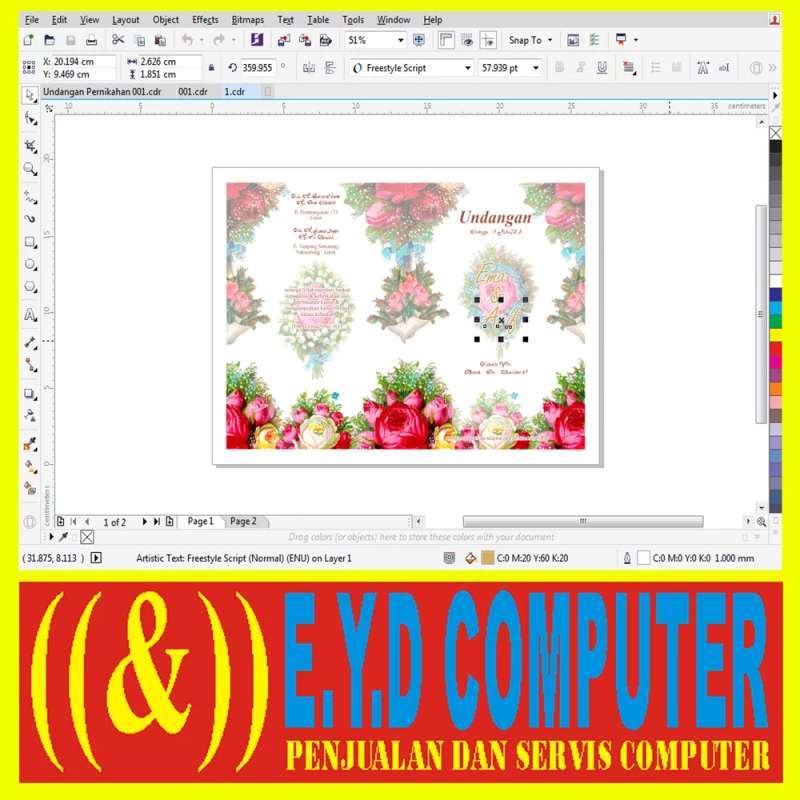 Jual Desain Undangan Flower Koleksi Template Design Grafis Motif Bunga ...