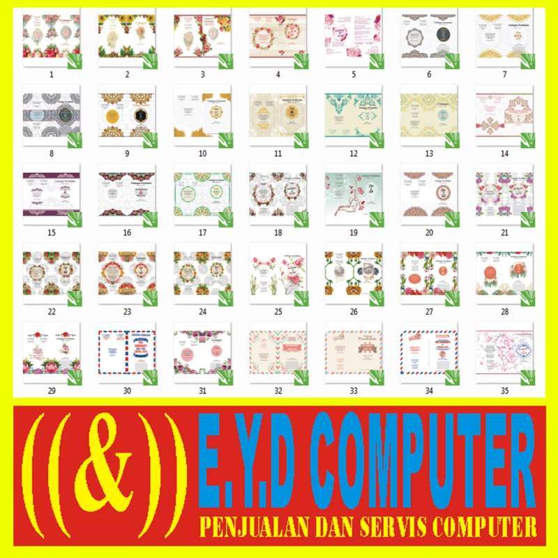 Jual Desain Undangan Flower Koleksi Template Design Grafis Motif Bunga ...