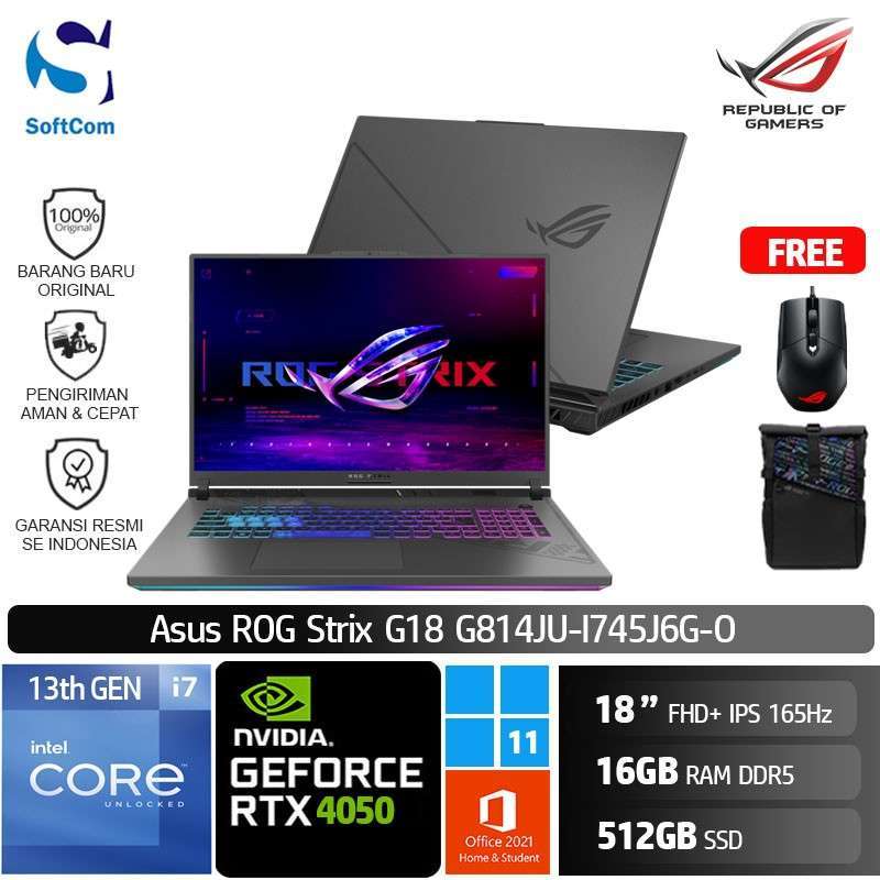 Promo Asus Rog Strix G18 G814ju I745j6g Laptop Gaming [core I7-13650hx ...