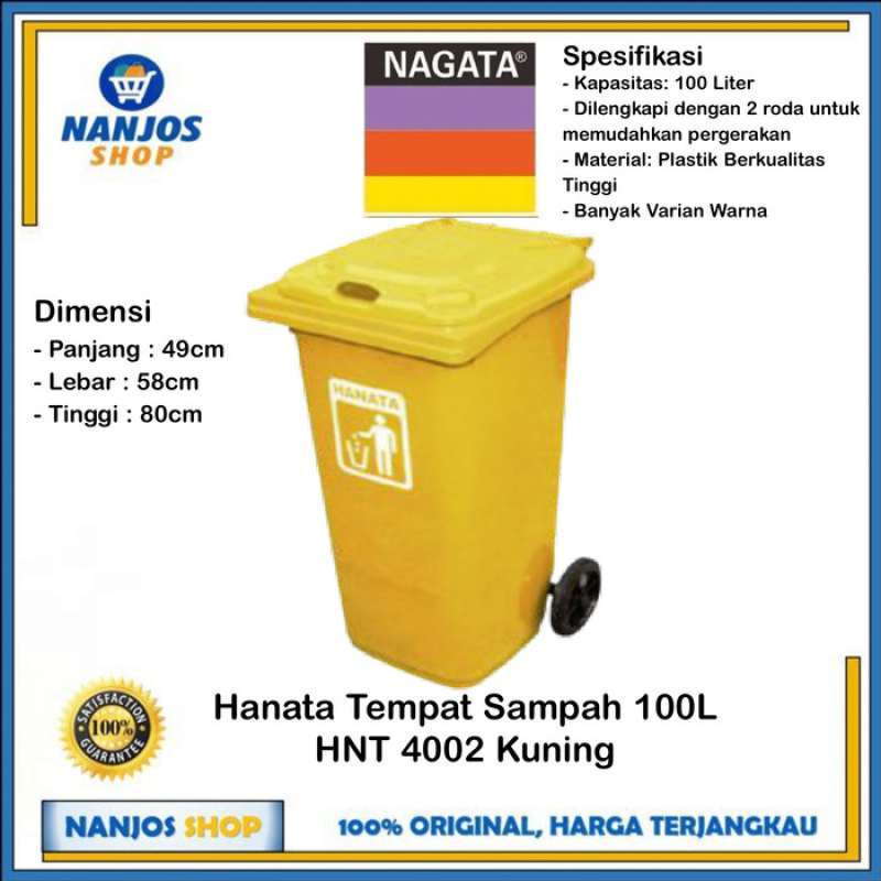 Promo Hanata Tong Tempat Sampah Dustbin Roda Gerobak Hnt4002 100 L ...