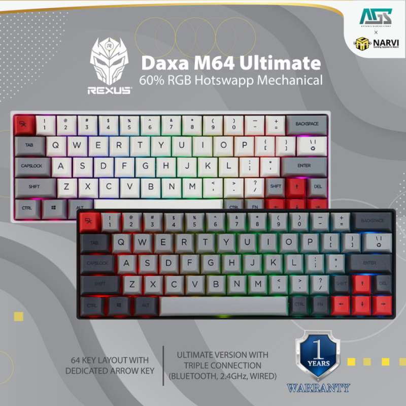 Promo Rexus Daxa M64 Ultimate 60% RGB Hotswapp Mechanical - Gaming Keyboard Diskon 23% di Seller ...