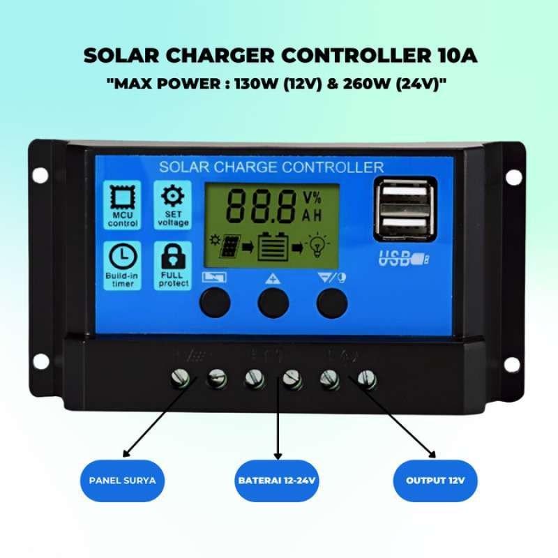 Promo Solar Charger Controller LED Display Solar Cell PWM 12V-24V Dual USB Diskon 20% di Seller ...