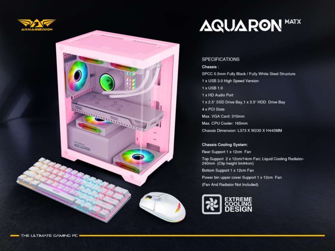Promo Casing Pc Gaming Armaggeddon Aquaron M-atx Diskon 1% Di Seller ...