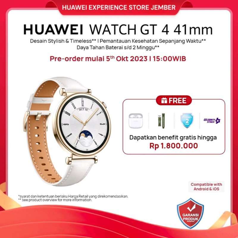 Jual HUAWEI WATCH GT 4 41mm Smartwatch | Desain Stylish & Timeless ...