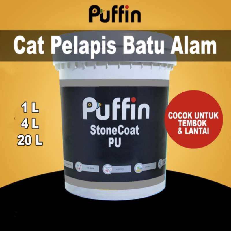 Promo Cat Pelapis Batu Alam Puffin Stonecoat Pu 2.5l Cat Batu Alam ...