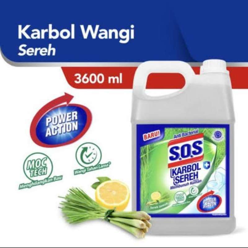 Jual SOS Karbol Wangi 4L Jerigen Pembersih Lantai Anti Kuman Galon 4 ...
