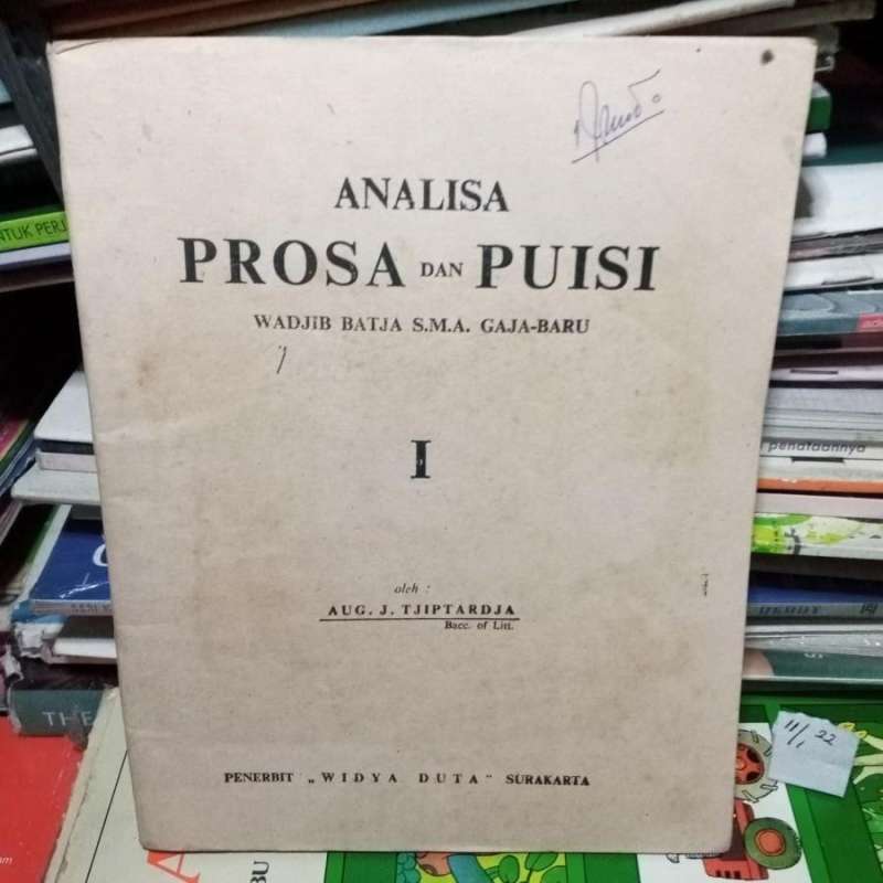 Jual Analisa Prosa Dan Puisi Jilid 1 Ejaan Lama 137 Halaman Di Seller E ...