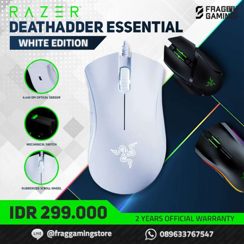 Promo Deathadder Essential White / Putih Gaming Mouse Diskon 23% di ...