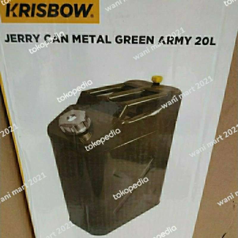 Promo jerigen metal 20 liter warna hijau army krisbow Diskon 33% di ...