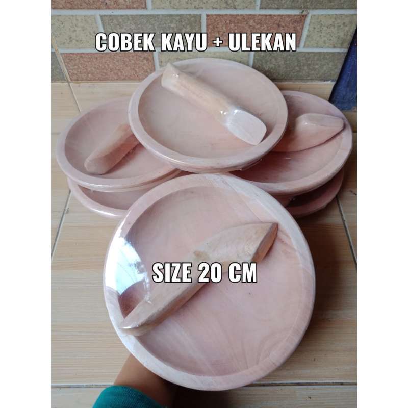Jual Cobek kayu plus ulekan 20cm cobek kayu asli dengan tumbukan kayu ...