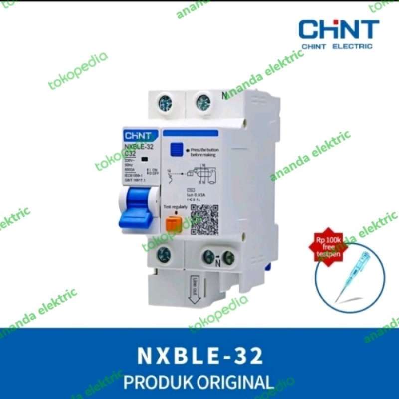 Promo Rcbo/rccb Chint Nxble 32 1p+n 30ma 6a 10a 16a 20a 25a 32a 40a 50a 63a - 63a Berkualitas ...