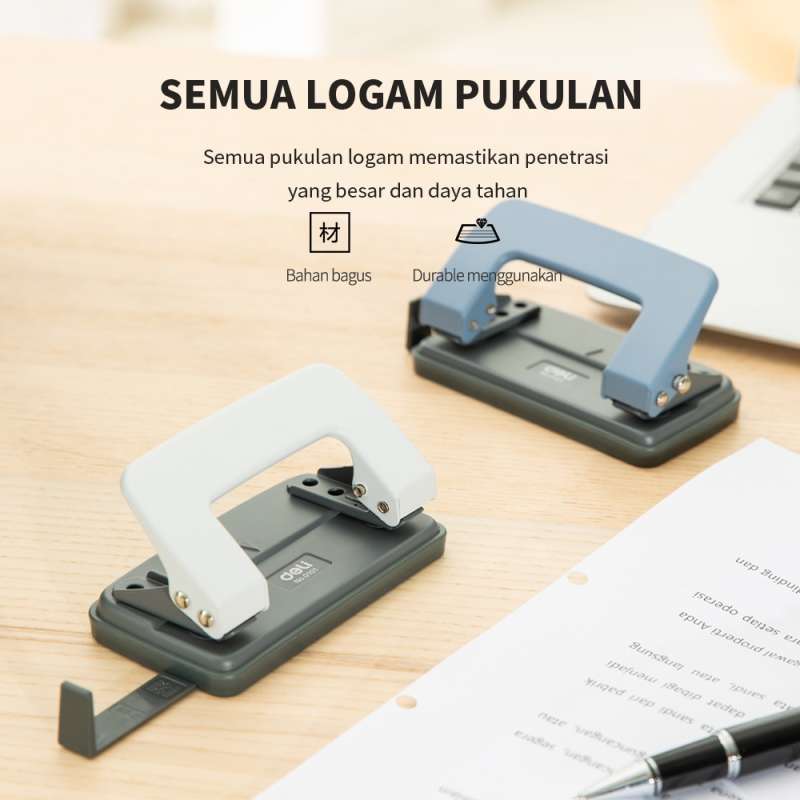 Jual Pembolong Kertas / Punch Deli 2 Lubang Logam 10 Lembar - E0101 di ...