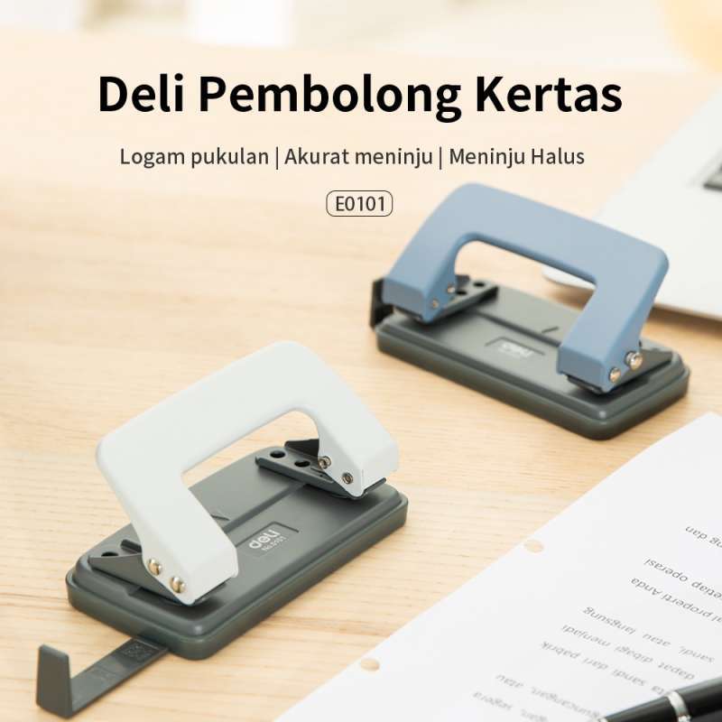 Jual Pembolong Kertas / Punch Deli 2 Lubang Logam 10 Lembar - E0101 di ...
