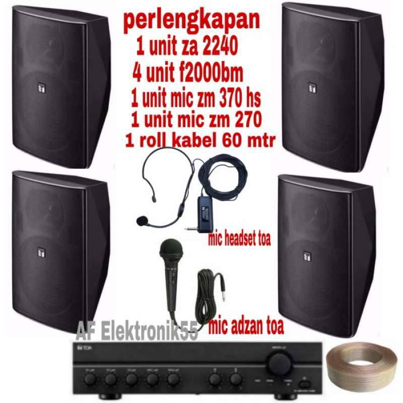 Promo PAKET SOUND SYSTEM TOA MASJID 4 UNIT SPEAKER F2000BM ( 60 WATT ...