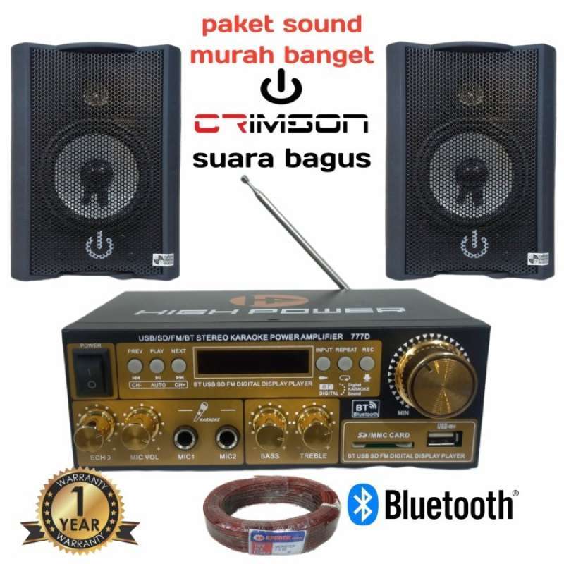 Promo PAKET AMPLI SOUND CAFE RESTO CRIMSON SPEAKER 4 INCH - XIONSTORE ...