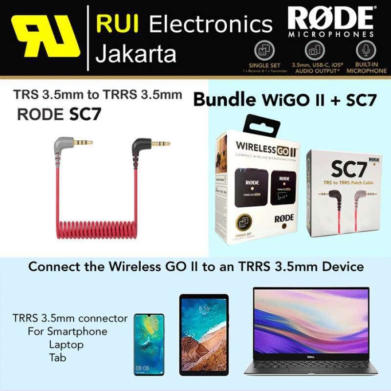 Promo RODE WIRELESS GO II SINGLE SET WIRELESS MICROPHONE SYSTEM - - WIGO II + SC7 Diskon 50% di ...